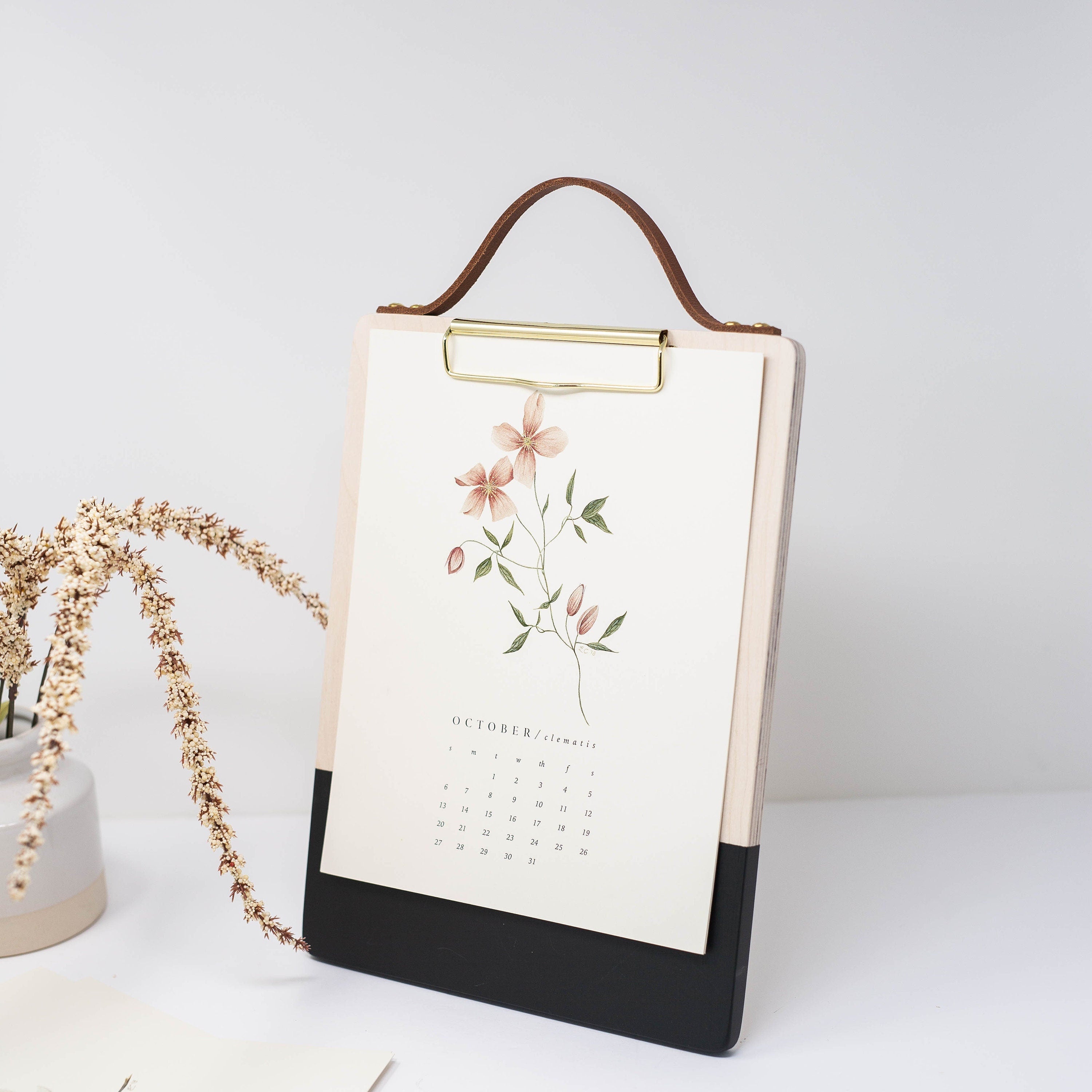 Standalone Handpainted Clipboard With Leather Strap – Rise Paper Co.