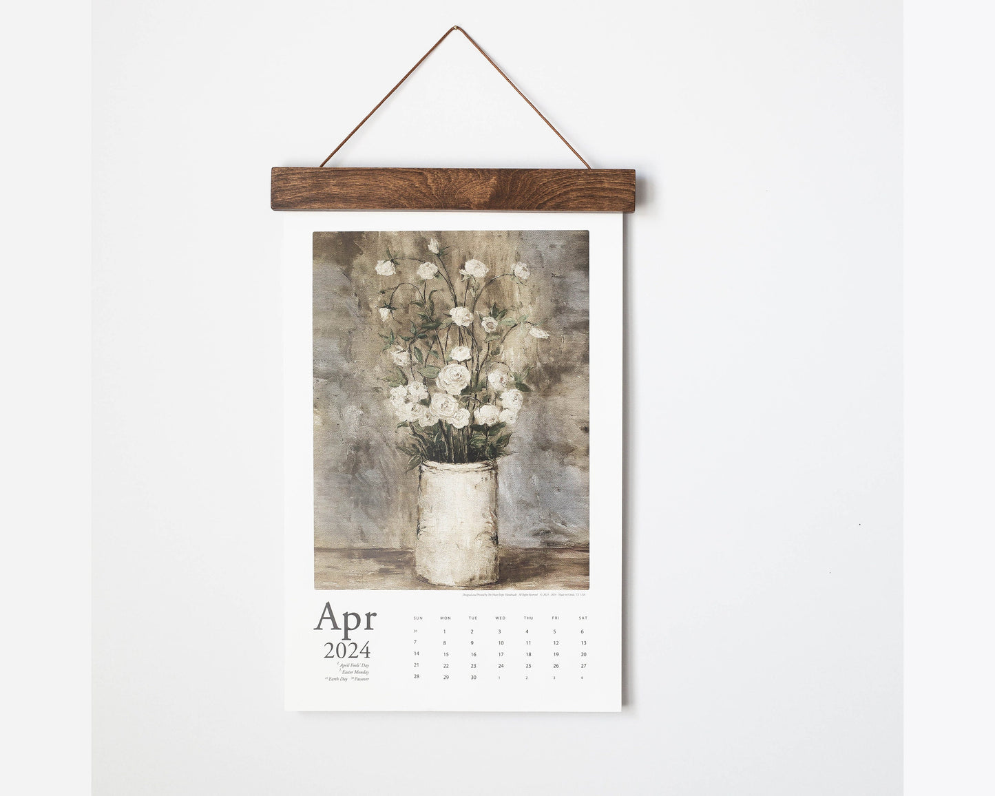 Large 2024 Printable Vintage Art Calendar, 11x17 Calendar, Wall Calend ...